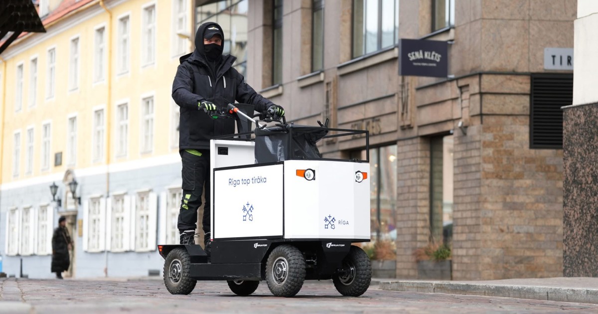 Electric cargo scooter for park and city maintenance in Riga, Latvia ...