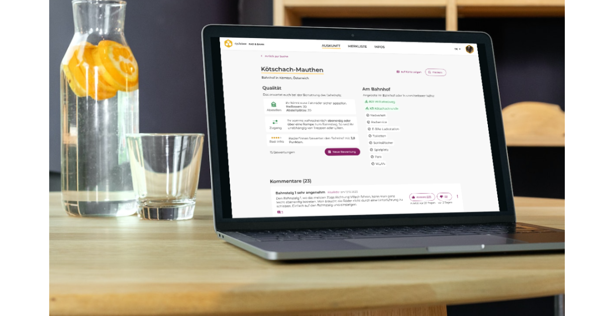 cyclebeeOnRails bike & train information platform | Mobility Innovation Marketplace